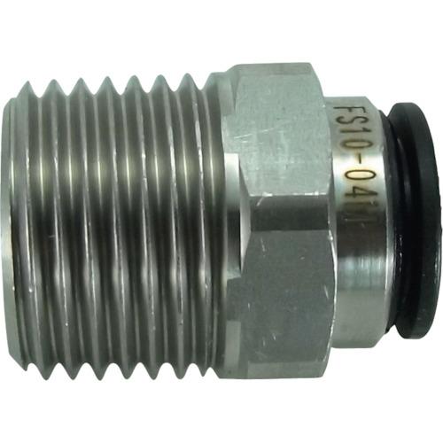 《メーカー》千代田通商（株）《品番》FS10-04M《特長》《用途》《仕様》●適合チューブ外径D(mm):10●接続口径:R1/2●六角対辺(mm):21●流体温度(℃):-5〜60℃(空気)、5〜40℃(水)●使用流体:空気、水●使用圧力...