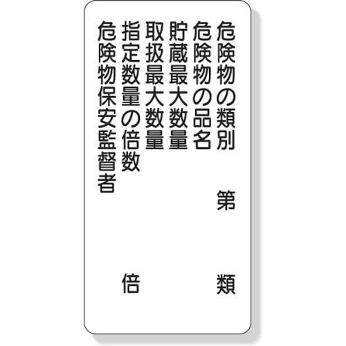 《メーカー》ユニット（株）《品番》319-09《特長》●危険物規則・火災予防条例に基づく表示板です。《用途》●危険物取扱所への設置に。《仕様》●表示内容:危険物の類別その他●取付仕様:穴4ヵ所●縦(mm):600●横(mm):300●厚さ(...
