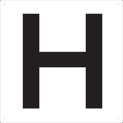 《メーカー》トラスコ中山（株）《品番》TAEH-H《特長》●屋内外使用可能です。●通り芯表示板に使用可能です。●庫内等のゾーン分け、目印にも便利です。《用途》《仕様》●表示内容:英字「H」●取付仕様:穴4ヵ所ビス止め(ビス別売)●縦(mm)...