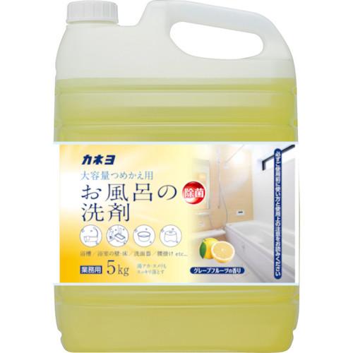 《メーカー》カネヨ石鹸（株）《品番》305105-A《特長》●湯アカ・ヌメリもスッキリ。●除菌タイプ。●グレープフルーツの香り。●廃棄を考えたつぶせる容器です。●お得用の5kg。《用途》《仕様》《仕様2》●ボトル《原産国（名称）》日本《材質...