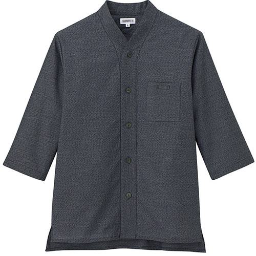 《メーカー》（株）サーヴォ《品番》JT1257-4L《特長》●絣風の織り柄が和の雰囲気を演出する、七分袖シャツです。●水仕事でも腕まくり不要の七分袖仕様で、快適に作業できます。●汎用性の高いボタン合わせデザインで、さまざまな接客シーンに対応...