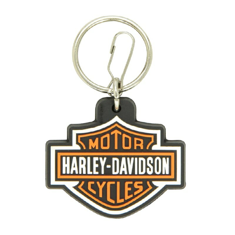 誰もが知ってるハーレーダビッドソンのアイコン「BAR＆SHIELD バー＆シールド」のロゴ型に模られたPVC製キーリングです。 しっかりとした耐久性のあるラバー素材で作られたキーホルダー。 リングには、ナスカンが付属しているので鍵などを取り...