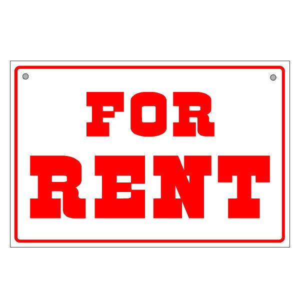 【FOR RENT 片面パネル看板・サイズ：幅約45×高約30cm・CWB 空き室あり 空きあり】文字色はレッドとなります（色味の誤差がございますのでご了承の上ご購入下さい） 空き家、空き物件などをお知らせするサインパネルです。道路に面した...