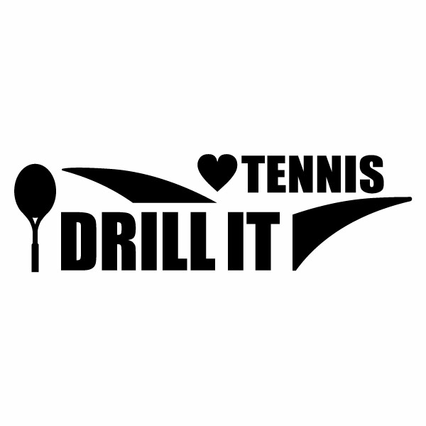 【♥TENNIS DRILL IT（ねじ込む）Ver.04 カッティングステッカー 2枚組 幅約20cm×高約5.9cm】ハンドメイド テニス ステッカー。相手のコートに捩じ込め！という感じのとっても攻撃的なフレーズ。 シートの...