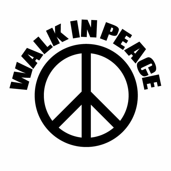 【カッティングステッカー WALK IN PEACE 031（ピースマーク） 2枚組 幅約16cm×高約13.5cm】ウォークインピース（平和に暮らす） シートの材質は屋外看板用に使用されている耐光性・耐水性に優れた業務看板用シート（屋外耐...