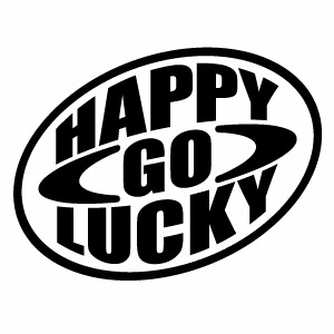 【カッティングステッカー HAPPY GO LUCKY 015 OVD（ハッピーゴーラッキー）大判Lサイズ 2枚組 幅約26cm×高約19.6cm】Happy-go-Lucky「なんとかなるさ」前向きな（ハッピーな）気持ちが幸運へと繋がる。...