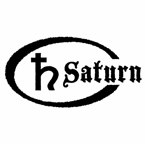 【土星記号 Saturn（腐食調）Ver.020 カッティングステッカー ミニサイズ 3枚組 幅約12.8cm×高約6.7cm】 シートの材質は屋外看板用に使用されている耐光性・耐水性に優れた業務看板用シート（屋外耐候5-7年 条件による）...