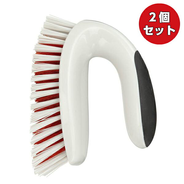 【 ポイント！ 】 ◆外側のグレーのブラシは少し硬めで、こびりついた汚れを取り除き、内側の柔らかいオレンジのブラシは表面をきれいに磨きます。 ◆カーブしたグリップは掃除中に拳を守り、さらに、やわらかくて持ちやすく、濡れた手でも滑りにくい仕様...