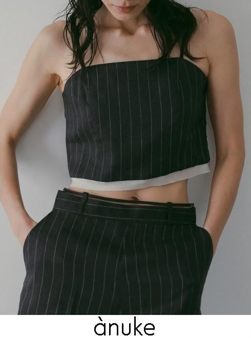 2026春夏 anuke(アンヌーク) 先行予約 Linen Compact Camisole★ ※入荷時期：3月中旬〜4月中旬 ■カラー：NVY、BRN ■サイズ：F