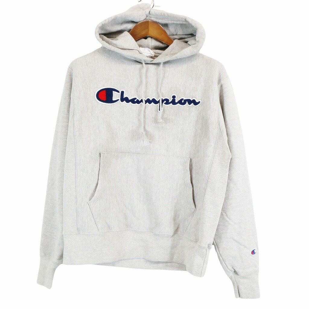 DESCRIPTION ブランドChampion/チャンピオン サイズ【表記】M【実寸】 肩幅：約47cm着丈：約61cm身幅：約56cm袖丈：約56cm 素材表地 : コットン 色グレー 仕様 フードドローコードプルオーバー ワンポイント...