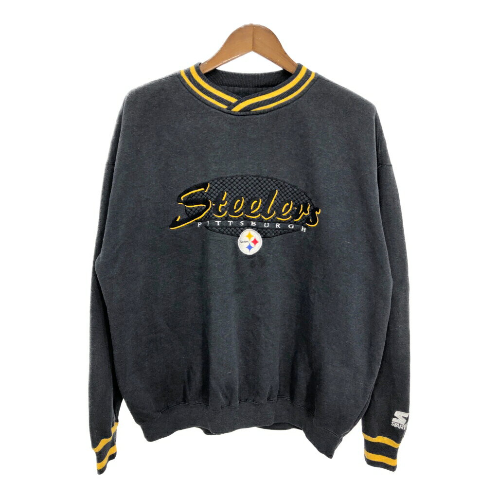 DESCRIPTION ブランドSTARTER/スターター サイズ【サイズ】XL【実寸】 肩幅：約67cm着丈：約65cm身幅：約70cm袖丈：約57cm 主な素材表地 : ポリエステル 色ブラック 仕様 90年代プロチーム、アメフトNFL...