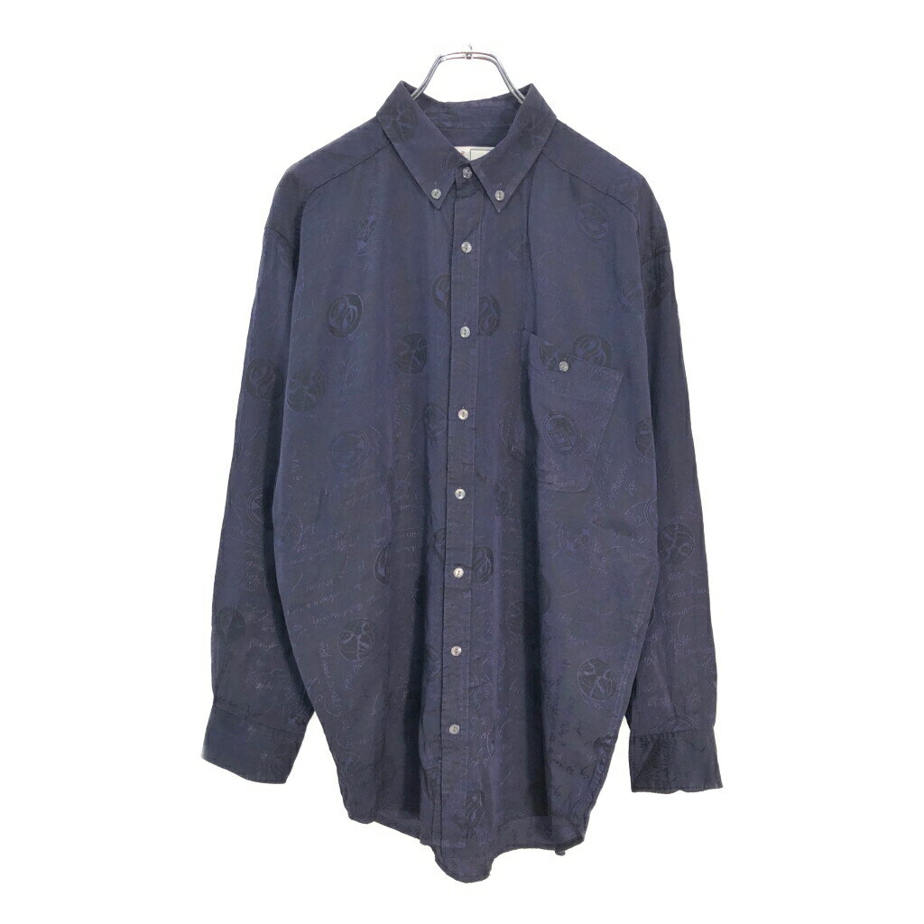 DESCRIPTION サイズ【サイズ】L【実寸】 肩幅：約51cm着丈：約83cm身幅：約60cm袖丈：約59cm 主な素材表地 : レーヨン 色ネイビー 仕様 ボタンダウン総柄 状態 汚れ：袖先特記事項：リペア跡 商品管理番号V5427...
