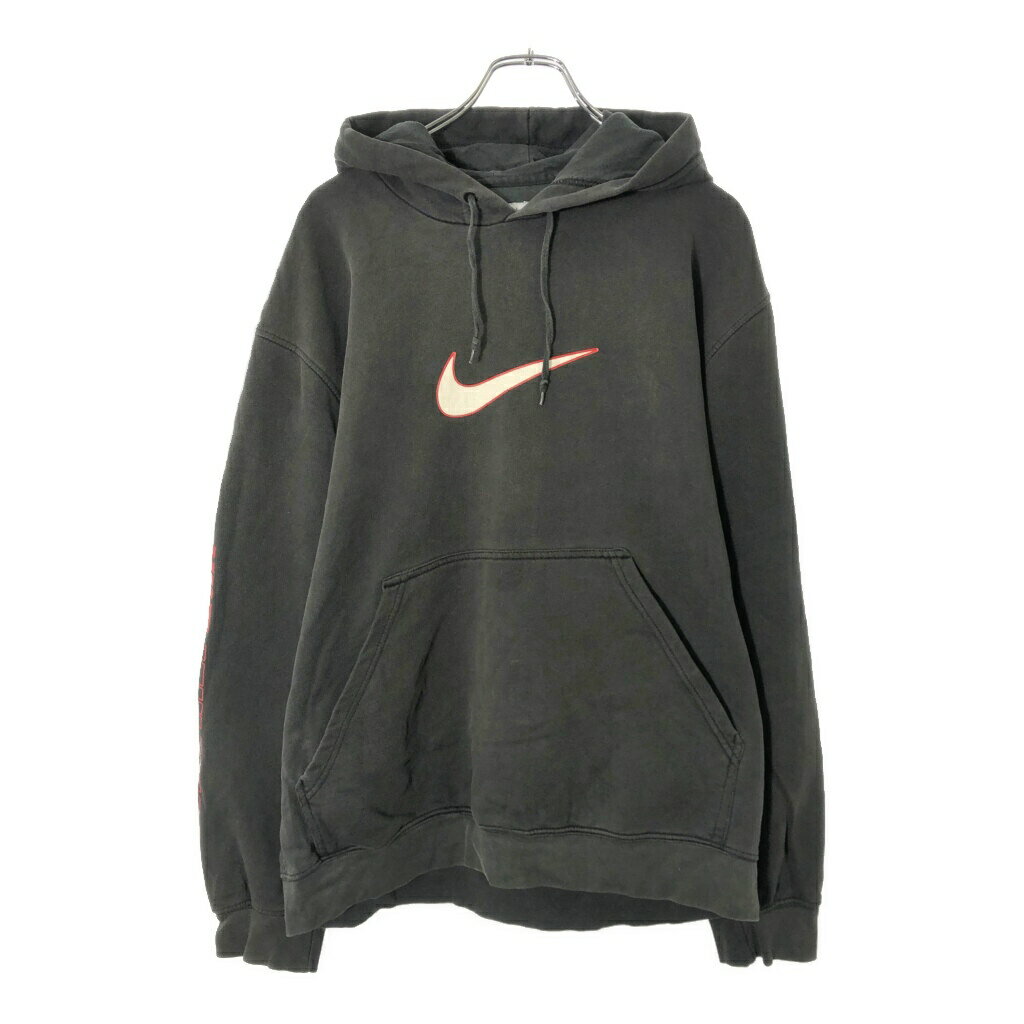 DESCRIPTION ブランドNIKE/ナイキ サイズ【サイズ】L【実寸】 肩幅：約54cm着丈：約69cm身幅：約64cm袖丈：約64cm 主な素材 色ブラック 仕様 00年代フェードフードドローコード、袖プリントスポーツ 状態 汚れ：...