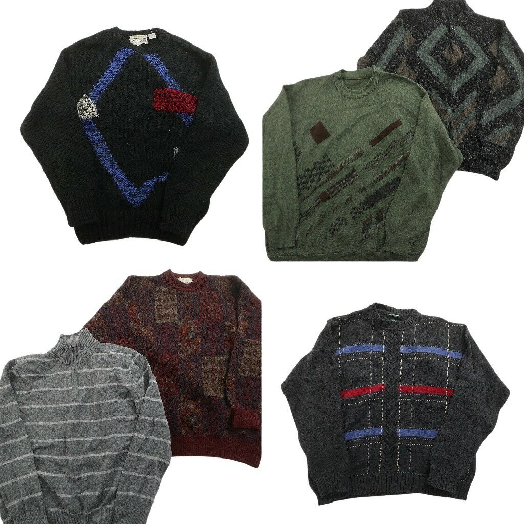 DESCRIPTION 商品名古着卸 まとめ売り 総柄 セーター 6枚セット (メンズ L ) 幾何学模様 ハーフジップ ボーダー クルーネック 中古 古着 ND6533 性別メンズ※記載のない性別の商品が含まれてる場合がございます。 サイ...