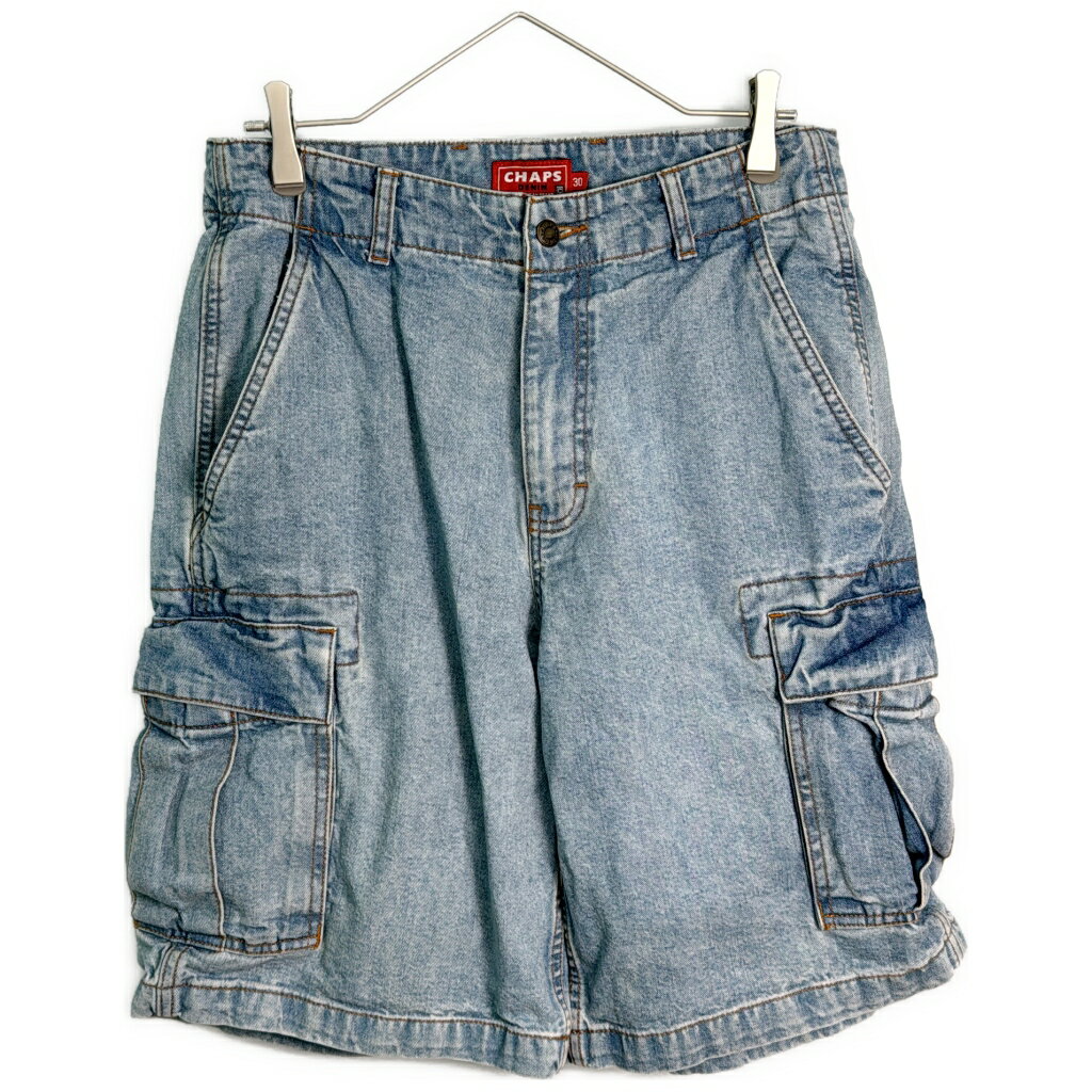 DESCRIPTION ブランドCHAPS/チャップス サイズ【サイズ】W30【実寸】 ウエスト：約80cm股上：約31cm股下：約26cmわたり幅：約32cm裾幅：約31cm 主な素材表地 : コットン 色ライトブルー 仕様 状態 汚れ：...