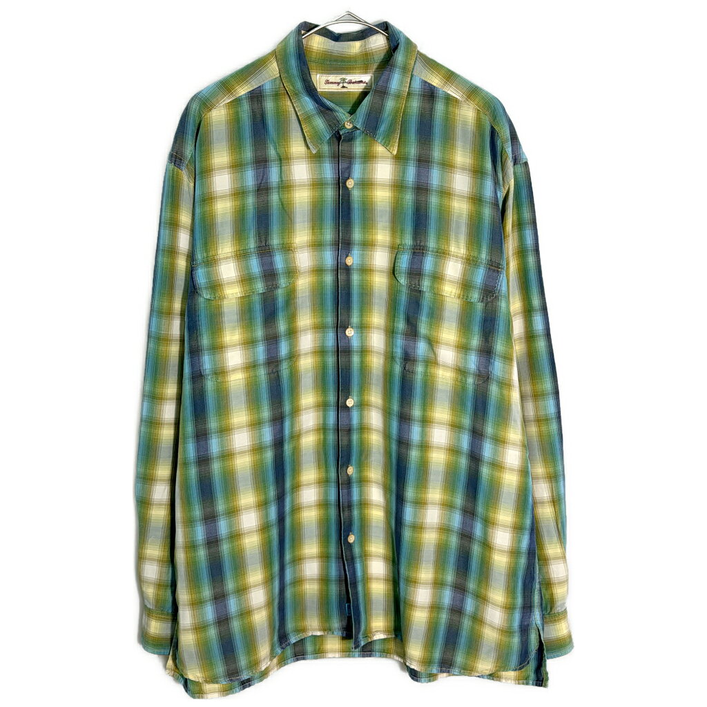 DESCRIPTION ブランドTommy Bahama/トミーバハマ サイズ【サイズ】L【実寸】 肩幅：約53cm着丈：約80cm身幅：約62cm袖丈：約64cm 主な素材表地 : キュプラ 色グリーン 仕様 チェック 状態 商品管理番号...