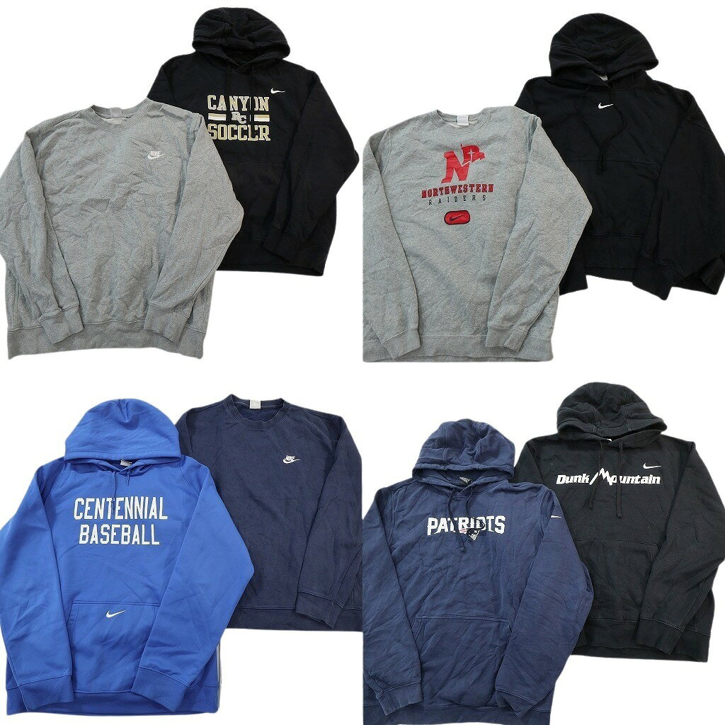DESCRIPTION 商品名古着卸 まとめ売り ナイキ スウェット 8枚セット ( メンズ L ) スウッシュロゴ NFL ペイトリオッツ カレッジ風ロゴ 中古 古着 NG6740 性別メンズ※記載のない性別の商品が含まれてる場合がござい...