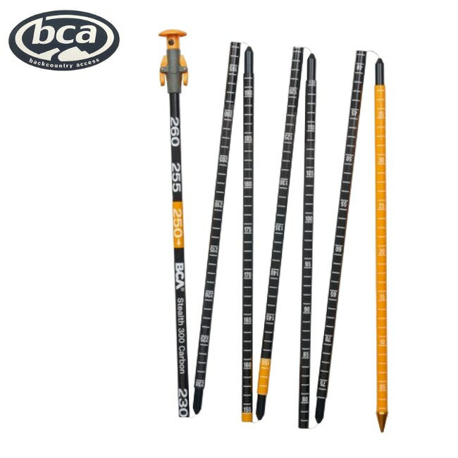 ステルス300カーボンアバランチプローブは、組み立て時のワイヤーのたわみや引っかかりを抑え、簡単に素早く組み立てることがが可能です。 最大の特徴は折りたたみ時にセグメント（節）同士が重なり合う「入れ子式（ネスティング）」構造を採用。 これに...