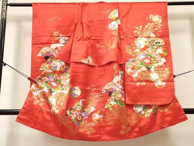 ■■■　サイズ　■■■ 【祝着】 身丈 97.5cm（肩から） 裄丈 48.5cm（肩上げ　5cm） 袖丈 74cm　縫込み 2cm 袖幅 33.5cm 前幅 18.5cm 後幅 26cm 着物縫いこみ 内揚げ 0cm （腰上げ　15.5c...