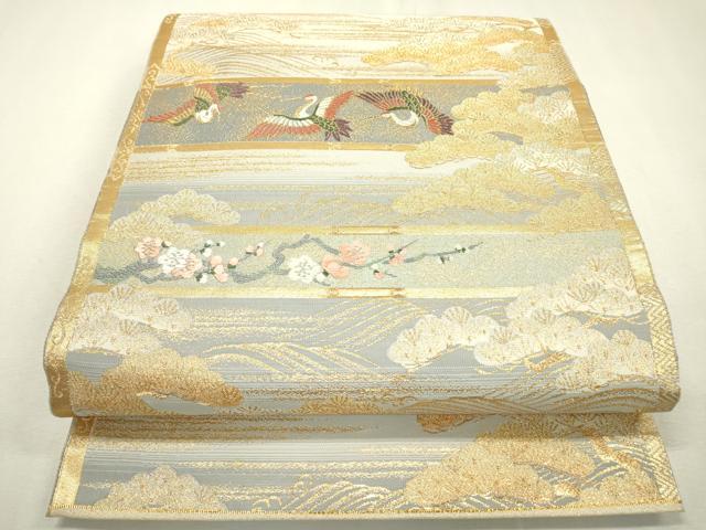 ■■■　サイズ　■■■ 長さ 428cm 幅 31.5cm程 ■■■　商品詳細　■■■ 【正絹】 状態は接写画像のように 手先・たれ先上部に薄い汚れがございますが その他特に目立ったシミ汚れなどもなく大変良い状態です。 大変上質な逸品になり...
