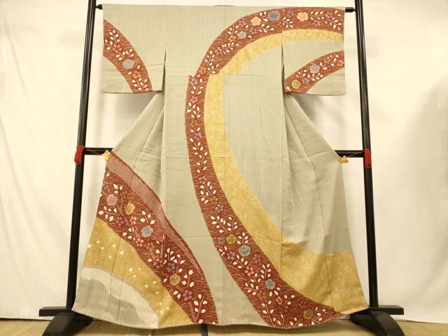 ■■■　サイズ　■■■ 身丈 160cm（肩から） 裄丈 63cm 袖丈 49cm　縫込み 8cm 袖幅 32cm 前幅 24cm 後幅 29.5cm 着物縫いこみ 内揚げ 4cm 裄 お袖側 約5cm　身頃側 約7cm ■■■　商品詳細　...