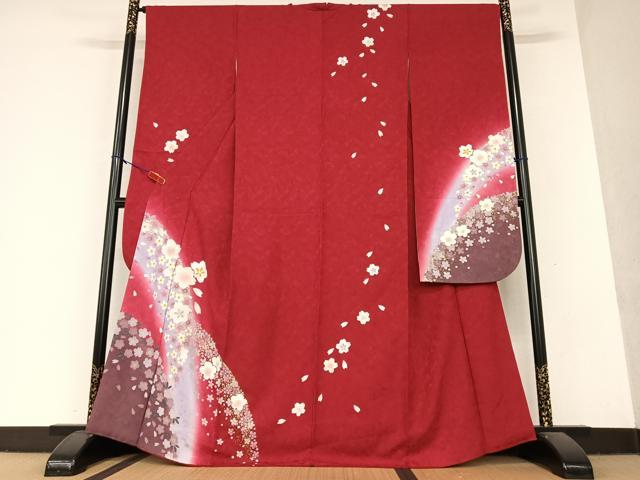 ■■■　サイズ　■■■ 身丈 163.5cm（肩から） 裄丈 65.5cm 袖丈 107.5cm　縫込み 6cm 袖幅 34cm 前幅 24.5cm 後幅 27.5cm 着物縫いこみ 内揚げ 9.5cm 裄 お袖側 約2.5cm　身頃側 約...