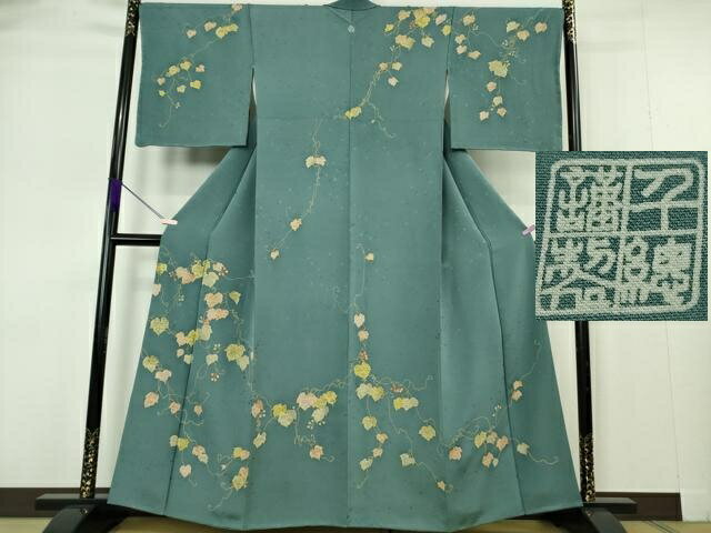 ■■■　サイズ　■■■ 身丈 158.5cm（肩から） 裄丈 68.5cm 袖丈 49cm　 縫込み 0cm 袖幅 35.5cm 前幅 23cm 後幅 28.5cm 着物縫いこみ 内揚げ 9cm 裄 お袖側 約 1.5cm　身頃側 約 2c...