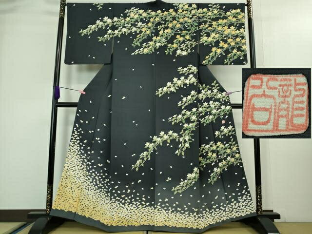 ■■■　サイズ　■■■ 身丈 160.5cm（肩から） 裄丈 67cm 袖丈 48cm　 縫込み 5.5cm 袖幅 35cm 前幅 25.5cm 後幅 30.5cm 着物縫いこみ 内揚げ 5.5cm 裄 お袖側 約 1cm　身頃側 約 3c...