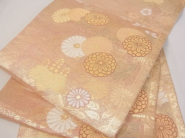 ■■■　サイズ　■■■ 長さ 428cm 幅 31cm程 ■■■　商品詳細　■■■ 【正絹】 状態は接写画像のように 裏地に薄いシミがございますが その他表地は特に目立ったシミ汚れなどもなく大変良い状態です。 着用時には見えない部分になりま...