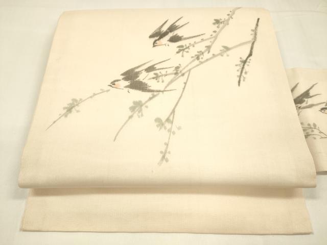 ■■■　サイズ　■■■ 長さ 352.5cm 幅 31cm程 ■■■　商品詳細　■■■ 【正絹】 状態は接写画像のように表地所々・裏地に薄い汚れがございます。 軽くて風通しが気持ち良く、 絹芭蕉布ならではの風合い、神秘的な糸の持つ力を身にま...