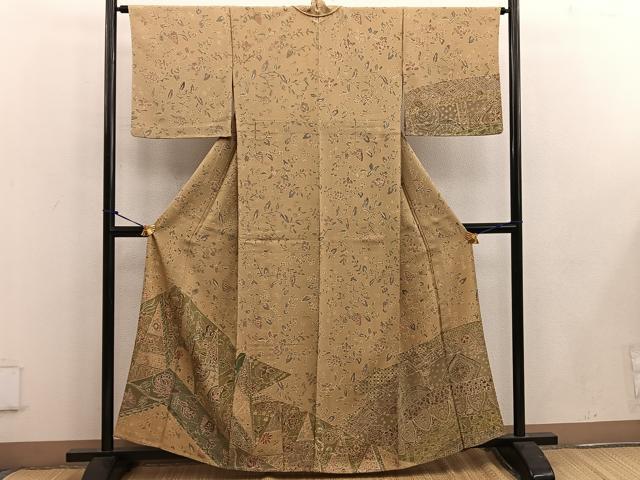 ■■■　サイズ　■■■ 身丈 158.5cm（肩から） 裄丈 64.5cm 袖丈 45.5cm　縫込み 3.5cm 袖幅 34cm 前幅 24cm 後幅 28.5cm 着物縫いこみ 内揚げ 3.5cm 裄 お袖側 約1.5cm　身頃側 約1...