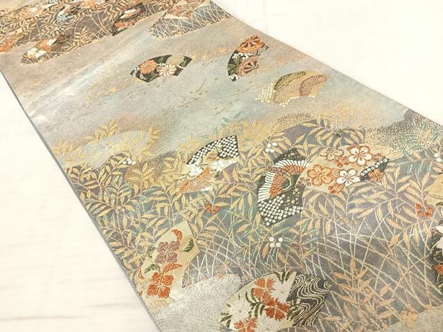 ■■■　サイズ　■■■ 長さ 434cm 幅 31cm程 ■■■　商品詳細　■■■ 【正絹・芯なし】 詳細に関しましては、画像をご確認ください。 大変上質な逸品になります。 お安く出品致しますので、是非この機会にいかがでしょうか？ ※汚れ等...