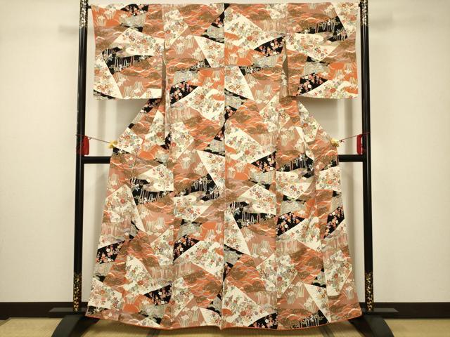 ■■■　サイズ　■■■ 身丈 158cm（肩から） 裄丈 65.5cm 袖丈 49cm　縫込み 4cm 袖幅 34cm 前幅 25cm 後幅 29cm 着物縫いこみ 内揚げ 6.5cm 裄 お袖側 約1.5cm　身頃側 約1cm ■■■　商...