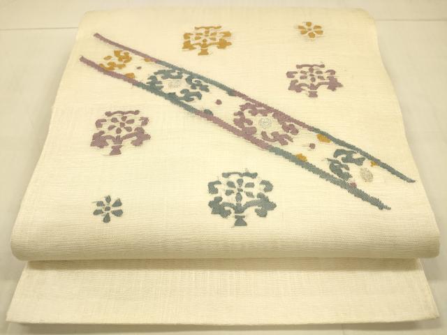 ■■■　サイズ　■■■ 長さ 446cm 幅 31cm程 ■■■　商品詳細　■■■ 【正絹】 状態は接写画像のように 太鼓上部・胴回りに薄い汚れがございますが その他特に目立ったシミ汚れなどもなく大変良い状態です。 大変上質な逸品になります...