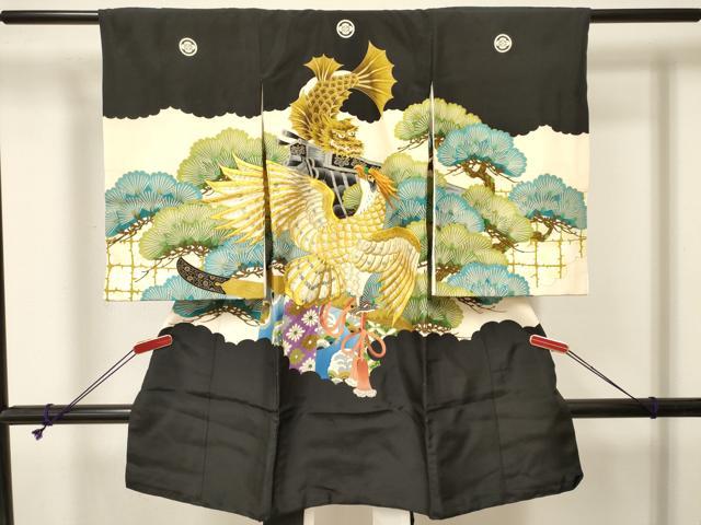 ■■■　サイズ　■■■ 【着物】 身丈 98.5cm（肩から） 裄丈 47cm 袖丈 56cm ■■■　商品詳細　■■■ 産着【着物：正絹・襦袢：化繊・五つ紋】 状態は接写画像のように着物右袖前・下前おくみ・衿・ 襦袢裏地に薄い汚れがござい...