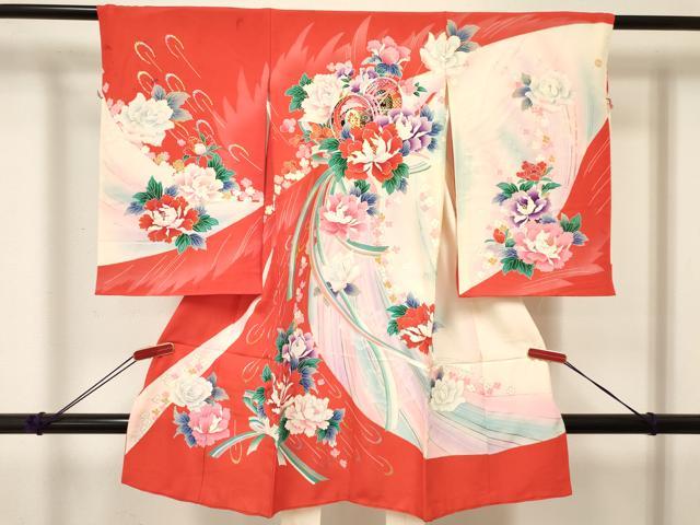 ■■■　サイズ　■■■ 【着物】 身丈 95cm（肩から） 裄丈 47.5cm 袖丈 55cm ■■■　商品詳細　■■■ 産着【正絹】 状態は接写画像のように表地所々・裏地・紐部分に薄い汚れがございます。 大変上質な逸品になりますので ぜひ...