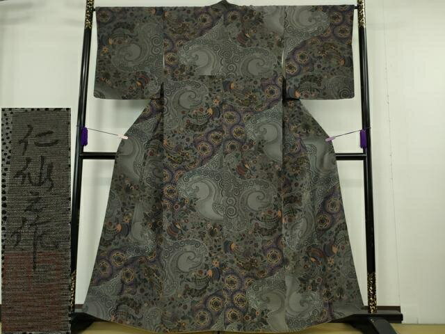 ■■■　サイズ　■■■ 身丈 159.5cm（肩から） 裄丈 67cm 袖丈 50cm　 縫込み 3.5cm 袖幅 35cm 前幅 23cm 後幅 29.5cm 着物縫いこみ 内揚げ 3cm 裄 お袖側 約 0cm　身頃側 約 3cm ■■...