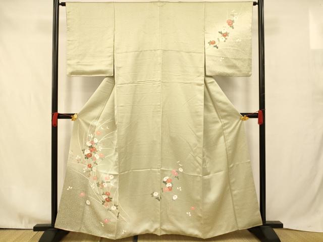 ■■■　サイズ　■■■ 身丈 159.5cm（肩から） 裄丈 63cm 袖丈 52cm　縫込み 5cm 袖幅 32cm 前幅 24.5cm 後幅 30.5cm 着物縫いこみ 内揚げ 7cm 裄 お袖側 約3.5cm　身頃側 約3cm ■■■...