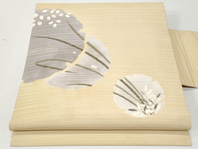 ■■■　サイズ　■■■ 長さ 369cm 幅 31cm程 ■■■　商品詳細　■■■ 【正絹】 状態は接写画像のように 太鼓上部にシミ、胴回りに汚れがございますが その他特に目立ったシミ汚れなどもなく大変良い状態です。 大変上質な逸品になりま...