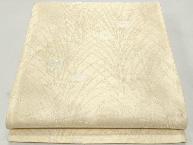 ■■■　サイズ　■■■ 長さ 424cm 幅 30cm程 ■■■　商品詳細　■■■ 【正絹・芯なし】 状態は接写画像のように 柄止まりに折れ山の薄い汚れがございますが その他特に目立ったシミ汚れなどもなく大変良い状態です。 着用時には見えな...