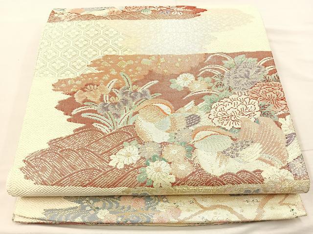 ■■■　サイズ　■■■ 長さ 429cm 幅 31.5cm程 ■■■　商品詳細　■■■ 【正絹・芯なし】 詳細に関しましては、画像をご確認ください。 大変上質な逸品になります。 お安く出品致しますので、是非この機会にいかがでしょうか？ ※汚...