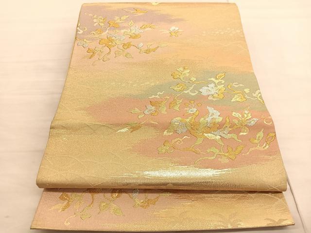 ■■■　サイズ　■■■ 長さ 456cm 幅 30.5cm程 ■■■　商品詳細　■■■ 【正絹】 詳細に関しましては、画像をご確認ください。 大変上質な逸品になります。 お安く出品致しますので、是非この機会にいかがでしょうか？ ※たれ先裏に...