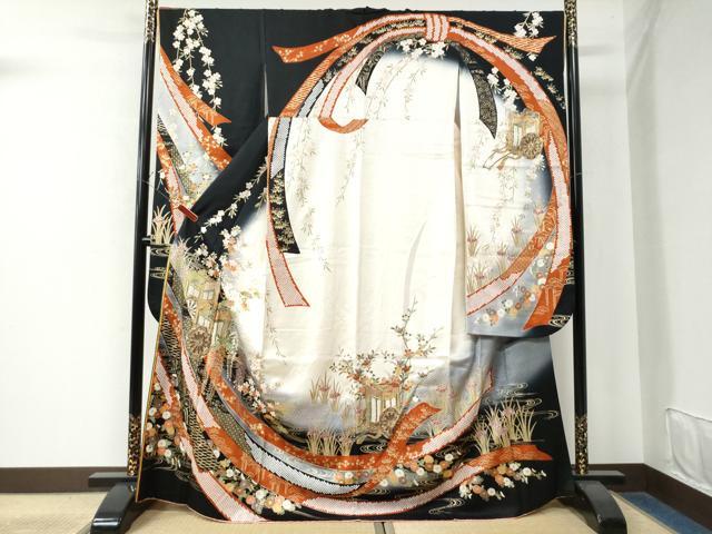 ■■■　サイズ　■■■ 身丈 169cm（肩から） 裄丈 69cm 袖丈 108cm　縫込み 6cm 袖幅 36cm 前幅 25cm 後幅 30.5cm 着物縫いこみ 内揚げ 4cm 裄 お袖側 約2cm　身頃側 約3cm ■■■　商品詳細...