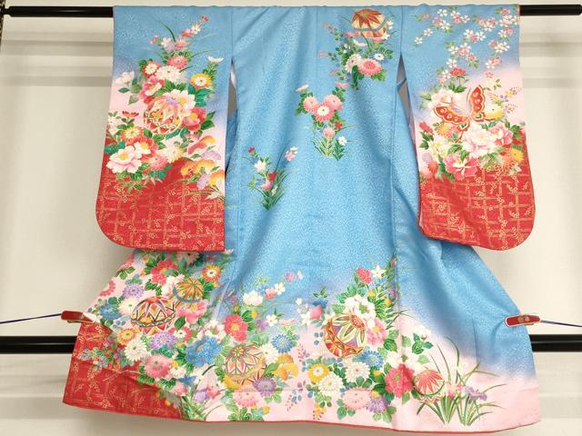 ■■■　サイズ　■■■ 【祝着】 身丈 98cm（肩から） 裄丈 46.5cm（肩上げ　0cm） 袖丈 60cm　縫込み 3cm 袖幅 26.5cm 前幅 17cm 後幅 20.5cm 着物縫いこみ 内揚げ 0cm （腰上げ　0cm） 裄 ...