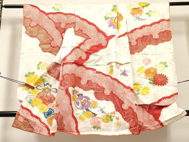 ■■■　サイズ　■■■ 【祝着】 身丈 91.5cm（肩から） 裄丈 51.5cm（肩上げ　4.5cm） 袖丈 73.5cm　縫込み 5cm 袖幅 31cm 前幅 22cm 後幅 30cm 着物縫いこみ 内揚げ 7.5cm （腰上げ　20....