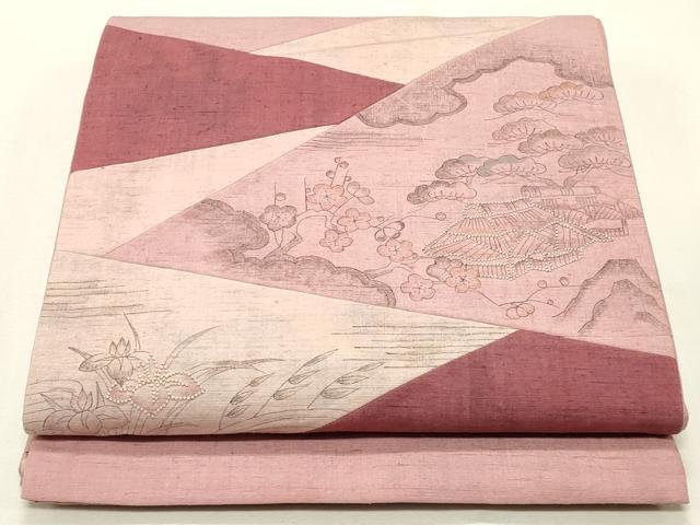 ■■■　サイズ　■■■ 長さ 448cm 幅 31.5cm程 ■■■　商品詳細　■■■ 【正絹・芯なし】 詳細に関しましては、画像をご確認ください。 大変上質な逸品になります。 お安く出品致しますので、是非この機会にいかがでしょうか？ ■■...