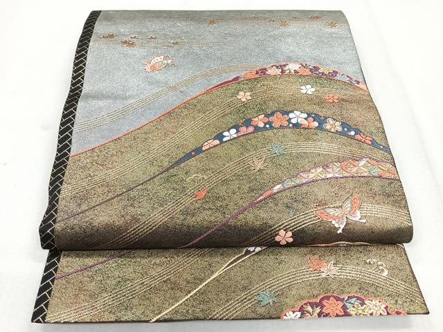 ■■■　サイズ　■■■ 長さ 422cm 幅 31.5cm程 ■■■　商品詳細　■■■ 【正絹・芯なし】 詳細に関しましては、画像をご確認ください。 大変上質な逸品になります。 お安く出品致しますので、是非この機会にいかがでしょうか？ ■■...