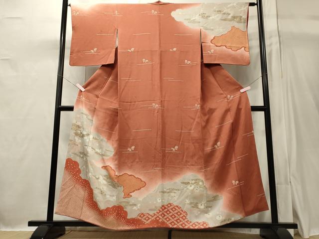 ■■■　サイズ　■■■ 身丈 155cm（肩から） 裄丈 63cm 袖丈 47.5cm　縫込み 6cm 袖幅 33cm 前幅 25cm 後幅 29cm 着物縫いこみ 内揚げ 7cm 裄 お袖側 約4.5cm　身頃側 約5.5cm ■■■　商...