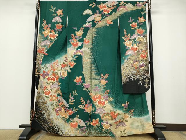 ■■■　サイズ　■■■ 身丈 165cm（肩から） 裄丈 66cm 袖丈 115cm　縫込み 4cm 袖幅 34cm 前幅 25cm 後幅 31cm 着物縫いこみ 内揚げ 3cm 裄 お袖側 約2.5cm　身頃側 約2.5cm ■■■　商品...