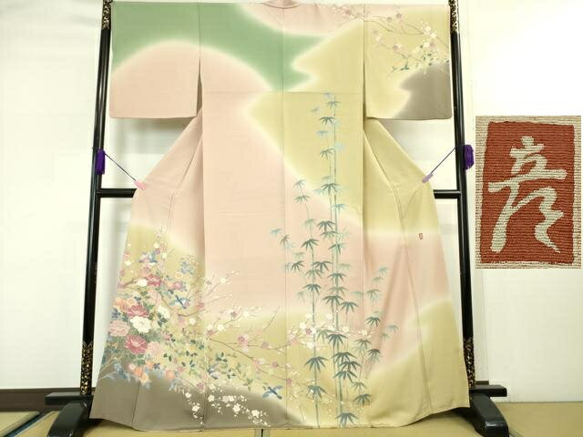 ■■■　サイズ　■■■ 身丈 166cm（肩から） 裄丈 68cm 袖丈 49.5cm　縫込み 5cm 袖幅 34.5cm 前幅 24.5cm 後幅 30cm 着物縫いこみ 内揚げ 3cm 裄 お袖側 約2cm　身頃側 約2cm ■■■　商...